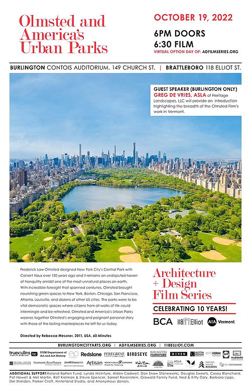 Architecture & Design Film Series: Olmstead and America's Urban Parks ...