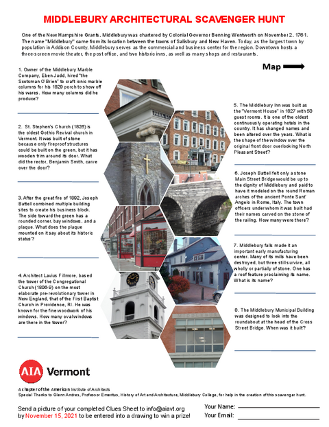AIAVT Architectural Scavenger Hunt - AIA Vermont